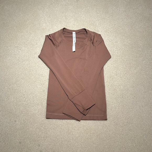 lululemon athletica | Tops | Lululemon Long Sleeve Brown Swifty Tech ...